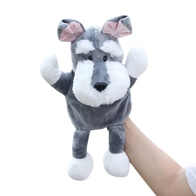 Short plush Cute Cartoon Dog Hand Puppet kids hand Doll ventriloquism ...