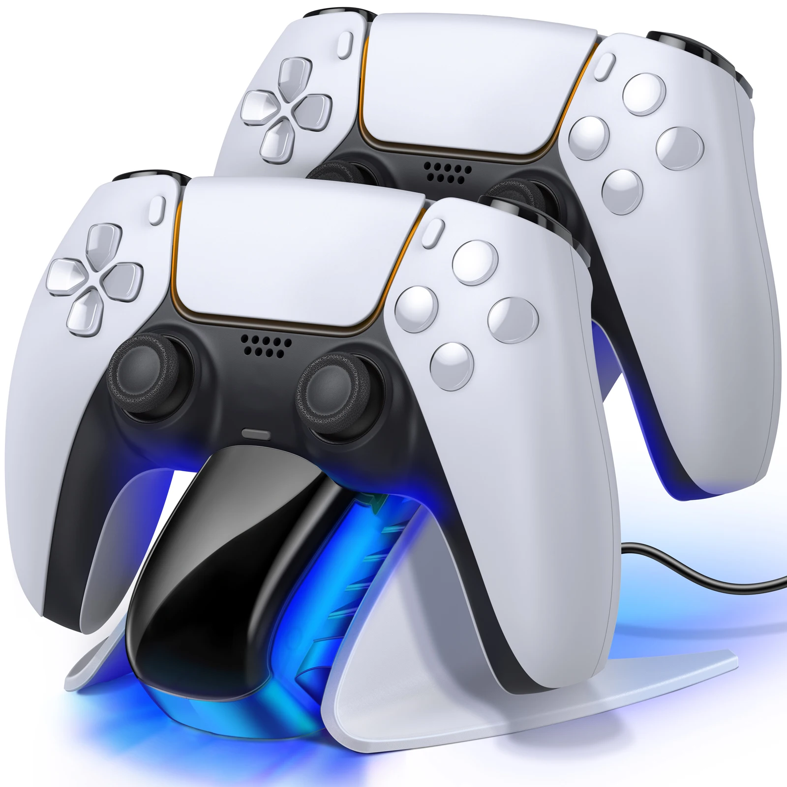 Ps5 컨트롤러 용 듀얼 고속 충전기 플레이 스테이션 5 용 5v3a Type C 충전 크래들 독 스테이션 조이스틱 게임 패드