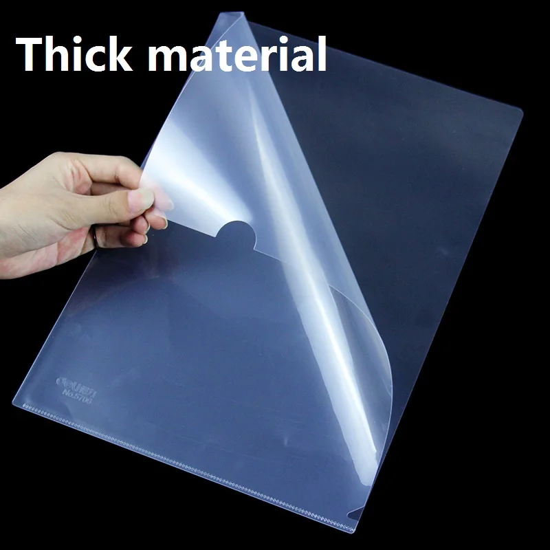 10pcs A4 Pp Documents Cover L Shaped Transparent Clear Pocket Open ...