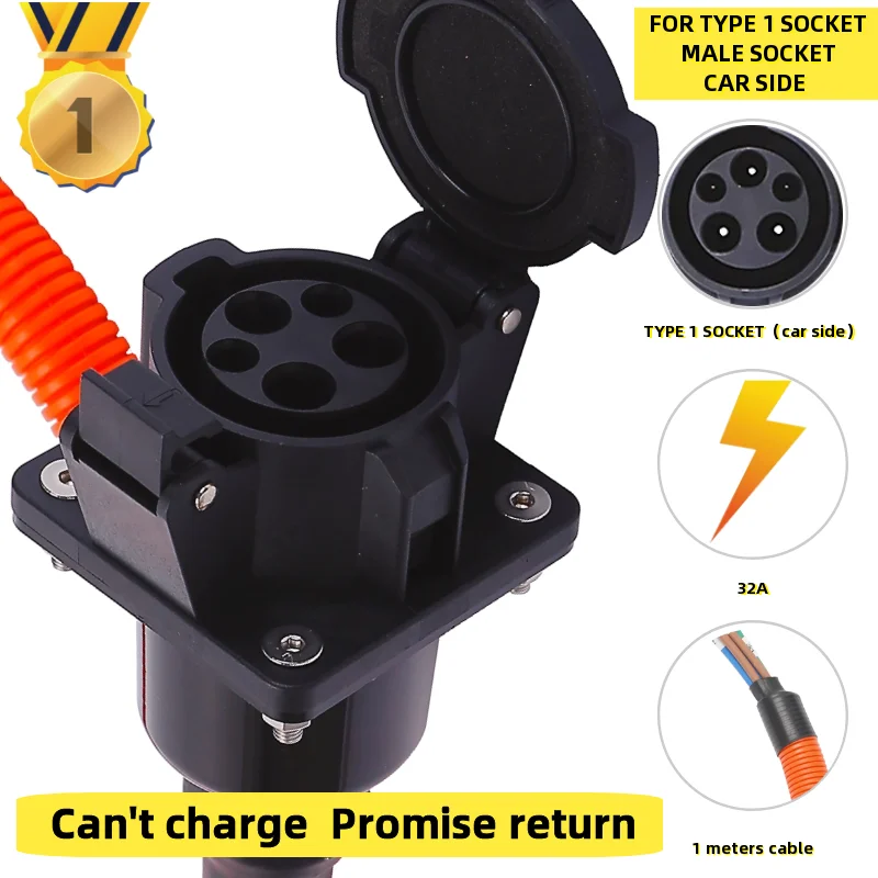 J1772-Type-1-Male-Socket-Car-Side-EV-Charger-Connector-50A-1m-EVSE ...
