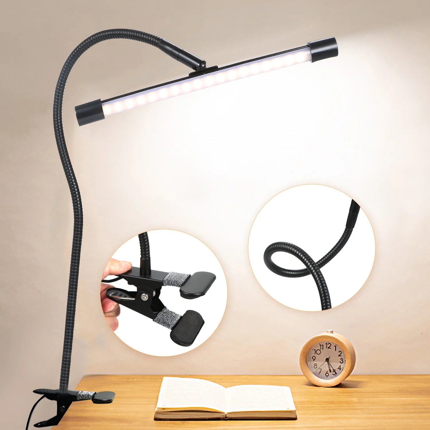 Table Lamp 36 Led Desk Lamp Clamp Clip Study Lamps DC5V USB Powered ...