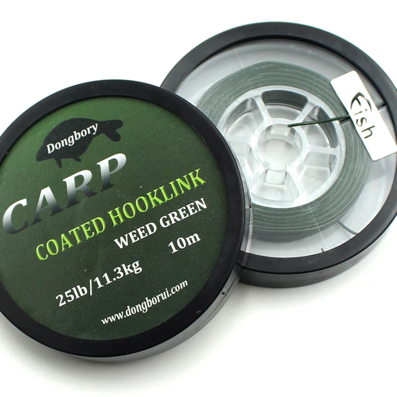 1PCS Carp fishing line Coated Hook Link Braided Hooklink Stiff Rig 15 25 35LB Braid Skin Line ...