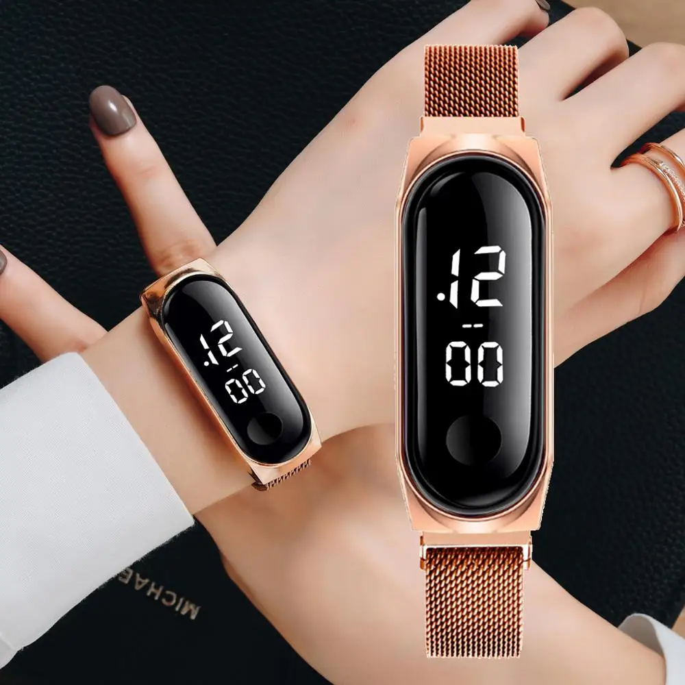 Luxury-Square-LED-Watch-Magnetic-Women-Starp-Dress-Sports-Quartz-Clock ...