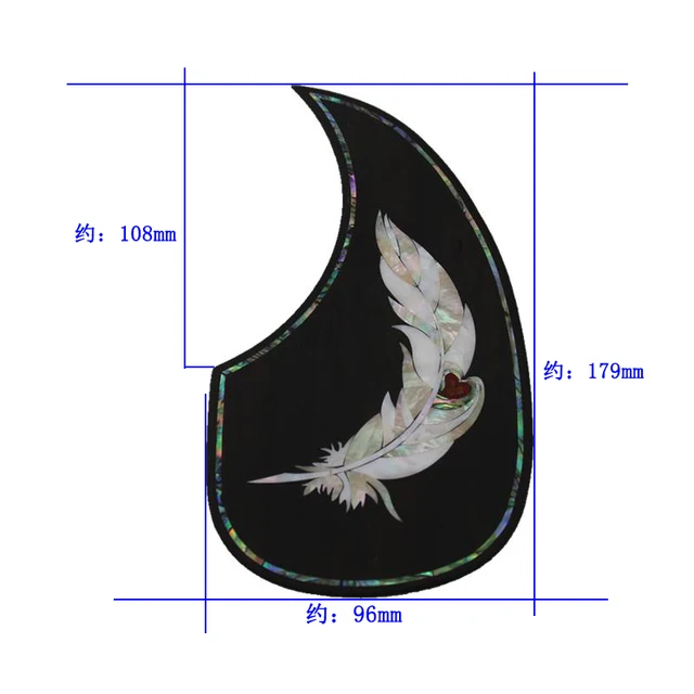 Acoustic Guitar Pickguard Rosewood inlaid with shell Pattern Decorated ...