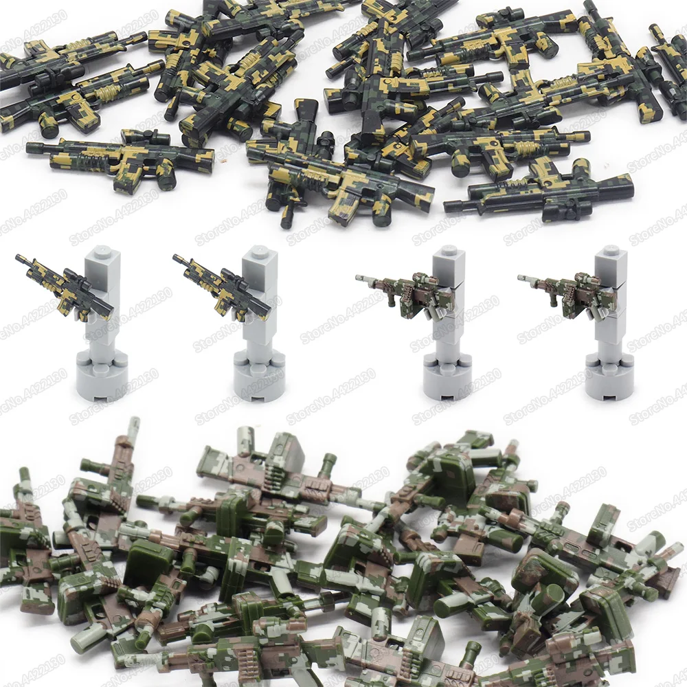 Assembly Military Camouflage Gun WW2 Weapons Figures Building Block Diy ...