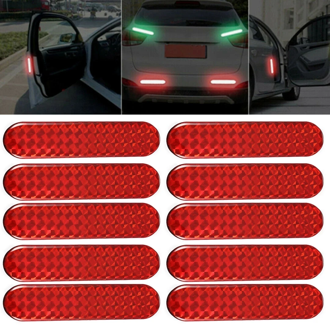 2pcs Car Door Sticker Decal Warning Tape Reflective Strips Safety Mark ...