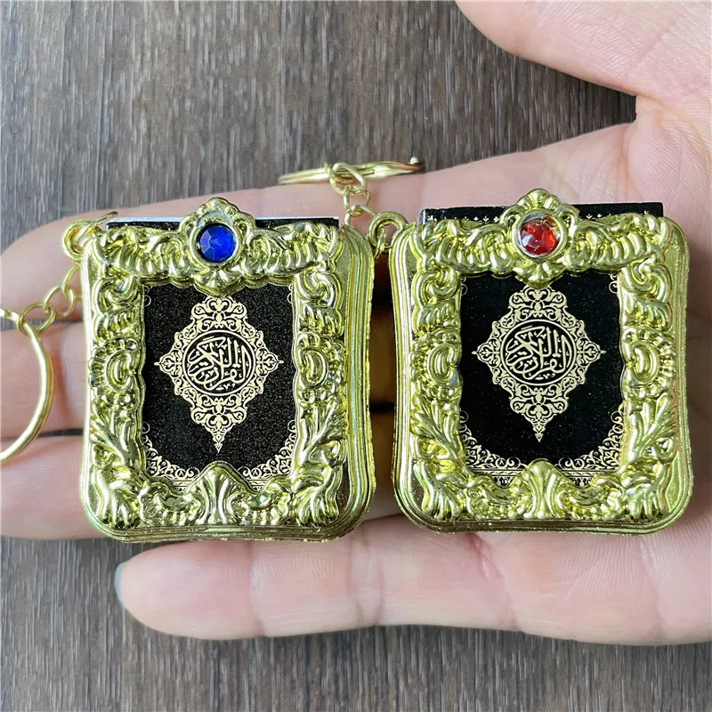 JunKang Color Mini Arabic Quran Islamic Keychain Allah Real Paper Can ...