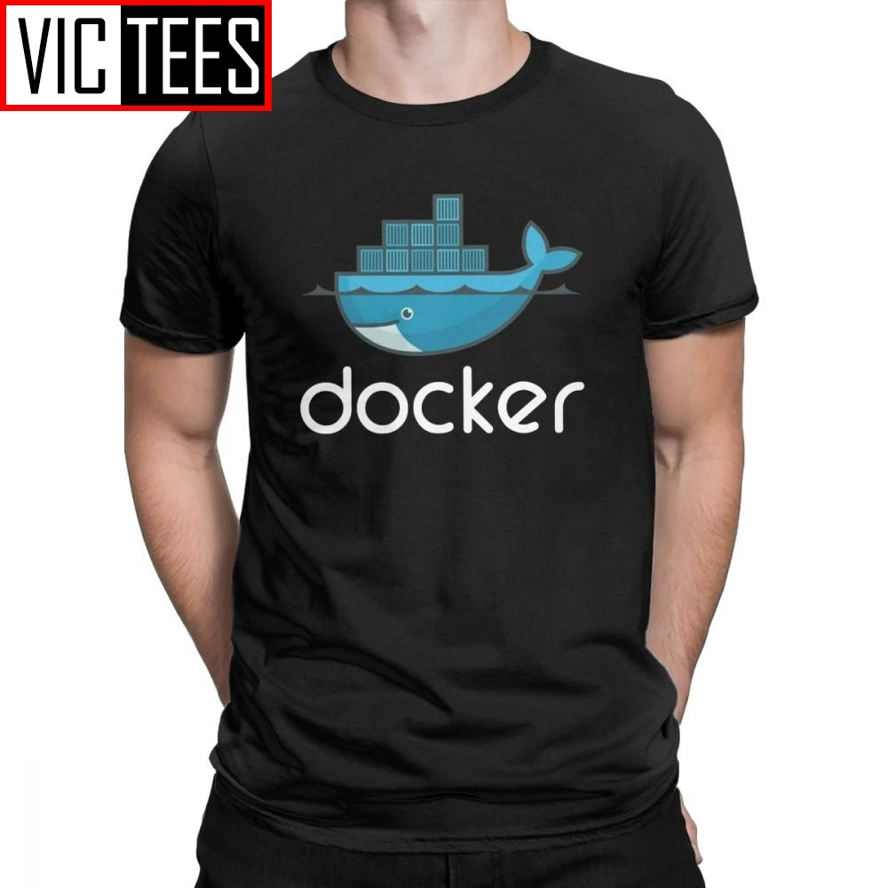 Homens-Docker-Logo-T-Shirt-Linux-Javascript-Computador-Camisola-De ...