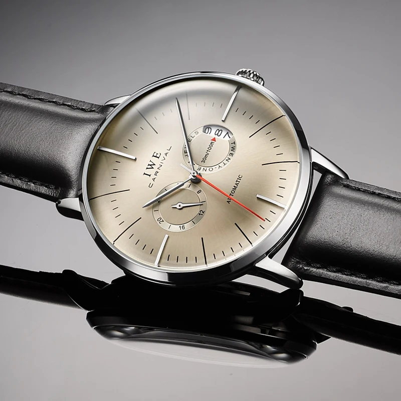 Carnival 3D Curved Glass Grey Dial MIYOTA Mechanical Watches Men Luxury ...