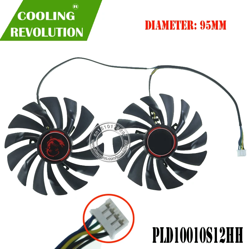 2pcs/set Pld10010s12hh Graphics Fan For Msi Gtx 980ti 980 970 960 950 ...