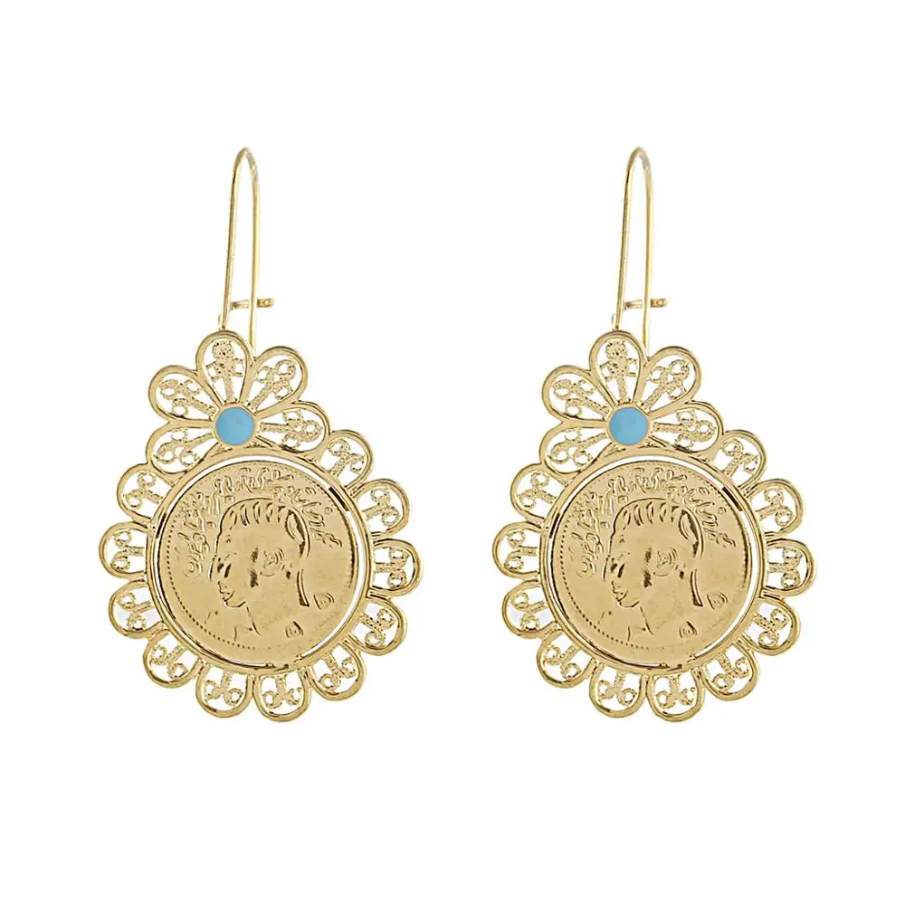 Iran Coin Earrings Gold Color Jewelry Earring Iranians Arab Coins Women ...