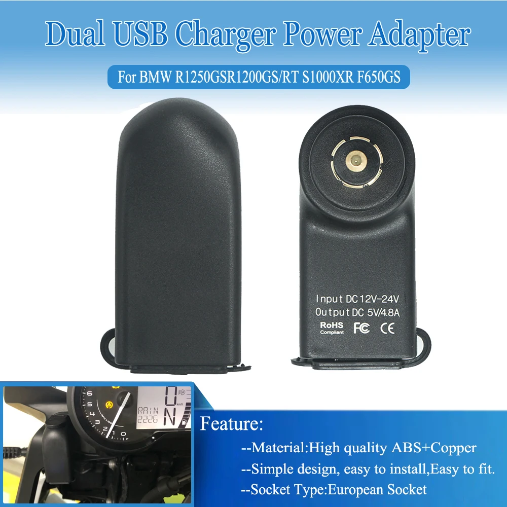 For Bmw R1200gs R1200rt Motorcycle Dual Usb Charger Socket Cigarette ...