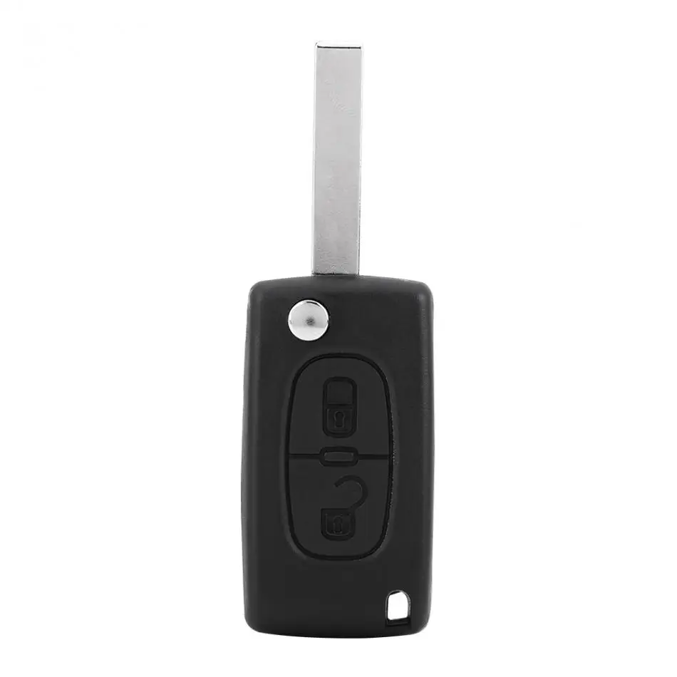 2 Buttons Car Remote Key Fob Id46 433mhz W/ Uncut Blade For Peugeot 207 ...