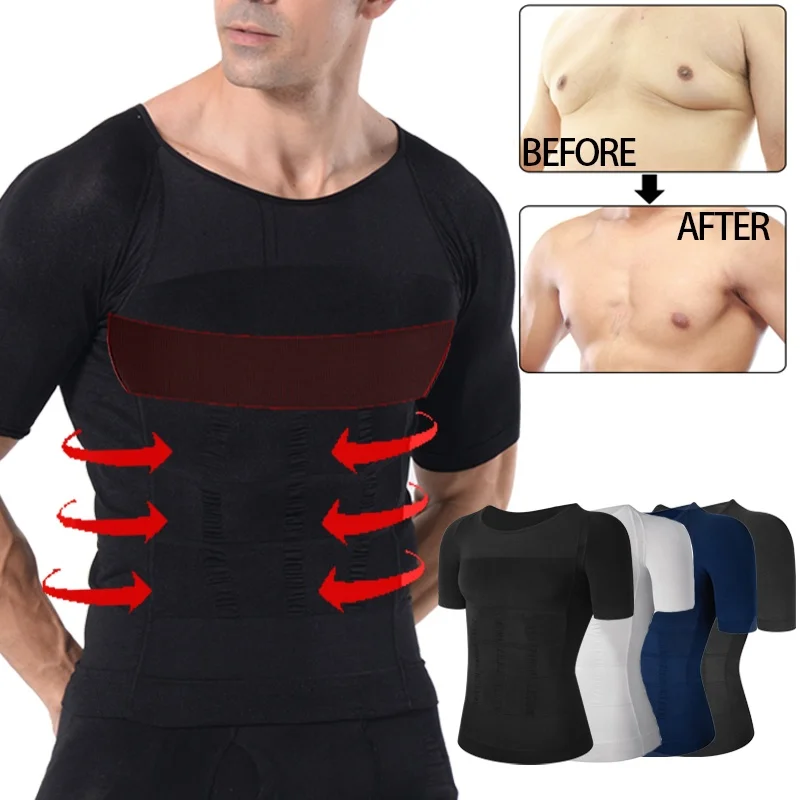 Men Slimming Body Shaper Vest Tops Waist Corset Reduce Belly Stomach ...