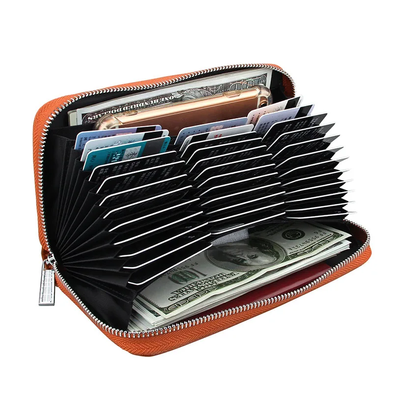 Luufan 1 Pc 36 Slots Card Holder Genuine Leather Solid Color Card ...