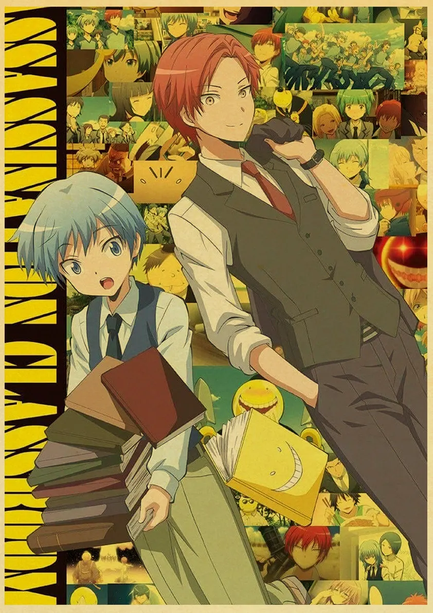 Anime Assassination Classroom Retro Sticker Cosplay Wall Posters ...