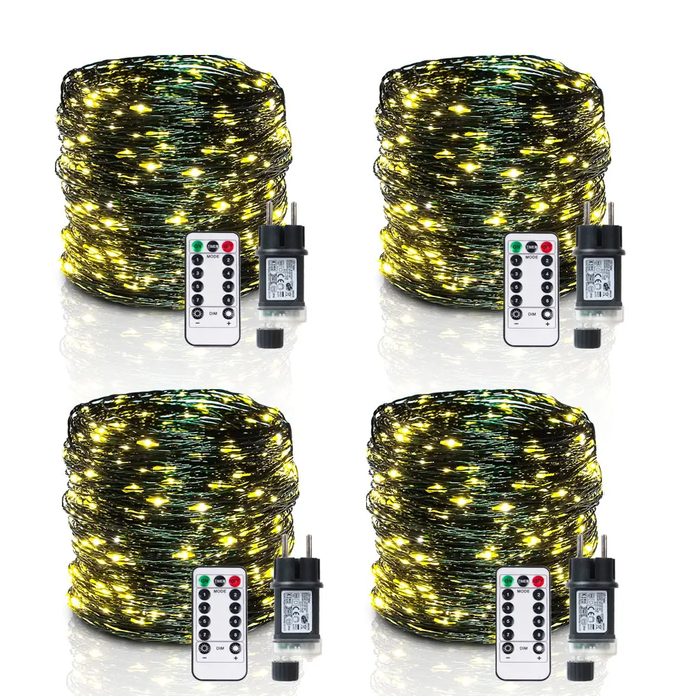 100/500/1000 LED Remote Control Fairy String Lights Christmas Garland ...