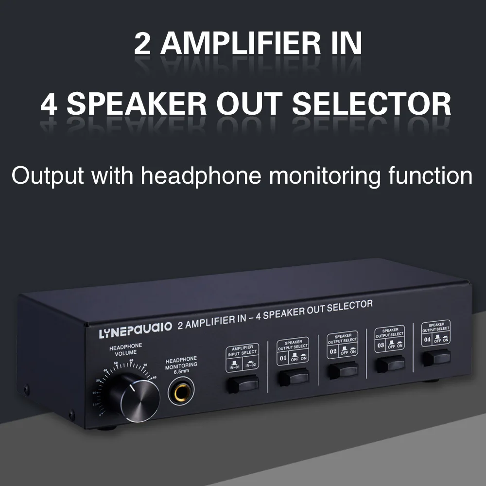 2 In 4 Out Power Amplifier Sound Switcher Speaker Switch Distributor ...
