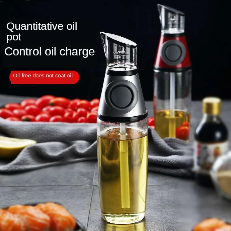 Quantitative large 500ml oil pot household glass leak proof oil pot ...