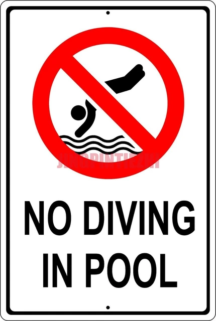 No Diving Shallow Water Sign