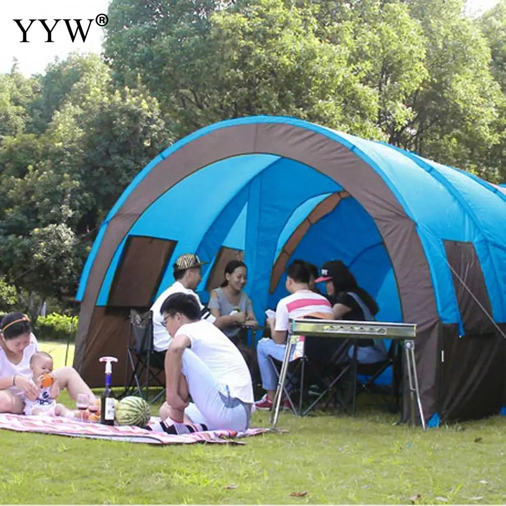 Doule-Layer-Tunnel-Tent-5-10-person-Outdoor-Camping-Family-Tent-Tourist ...