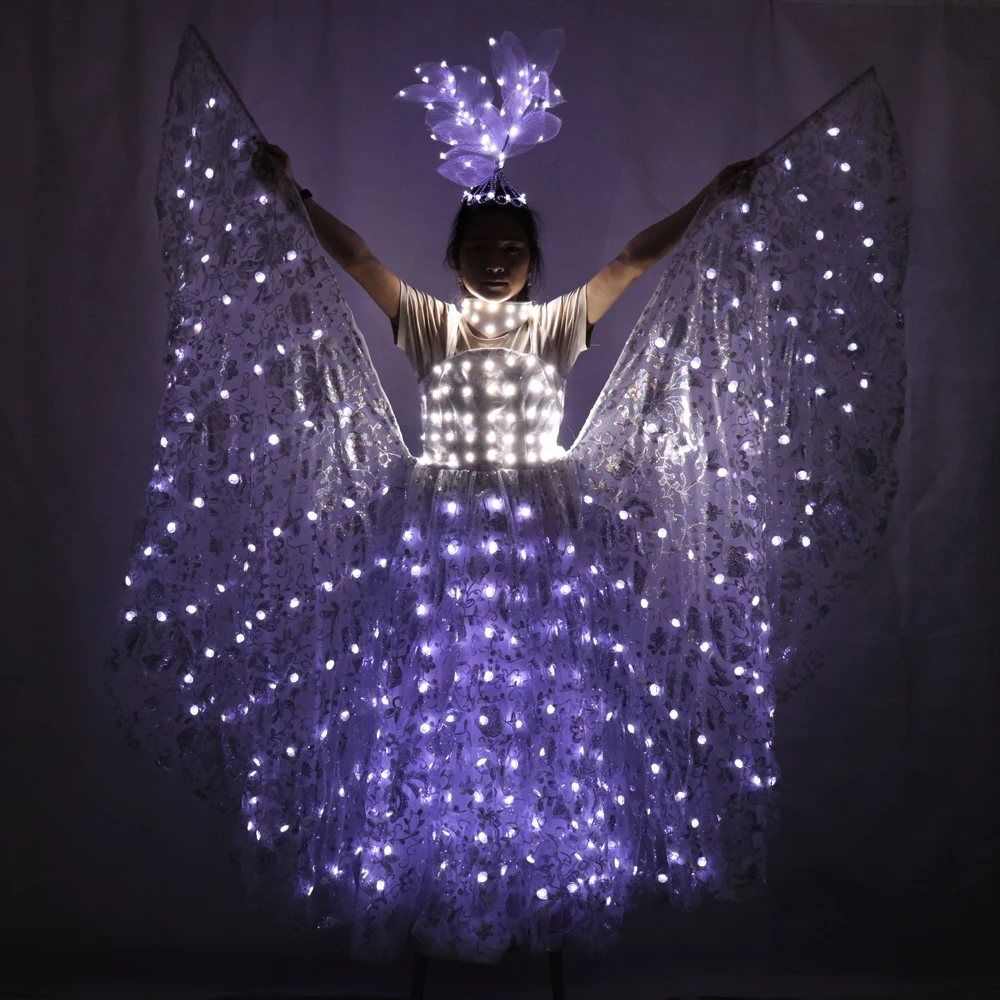 Led Wedding Dress Luminous Suits Light Clothing Glowing Wedding Skirt ...