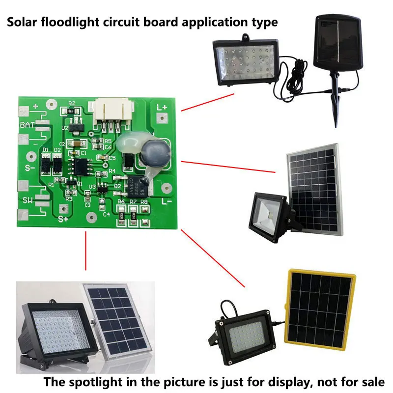 Solar PCB controller 3.7V 7.4V 11.1V Solar Spotlight Controller Solar ...