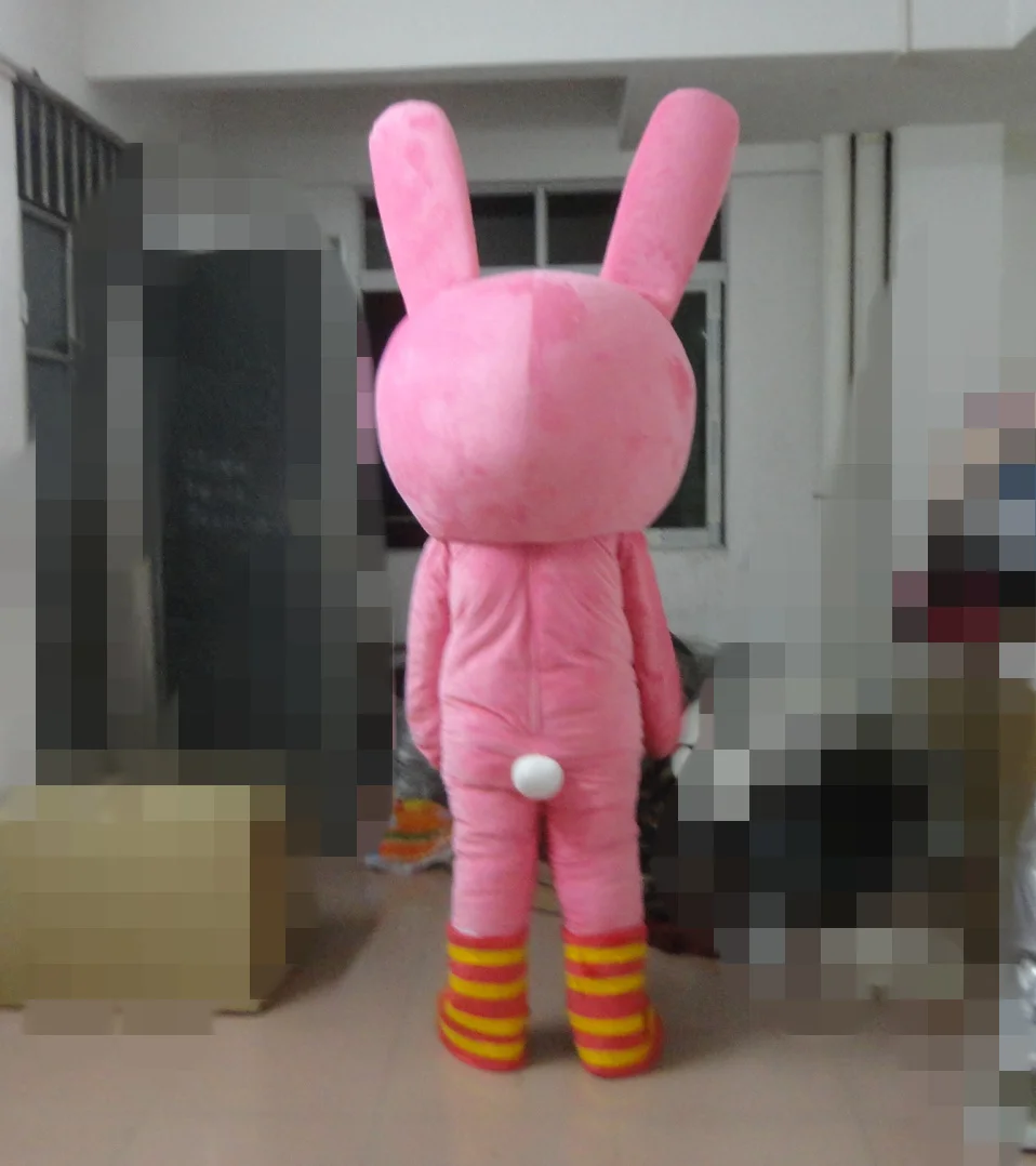 Happy Pink Rabbit Cosplay Mascot Costume - AllCosplay.com