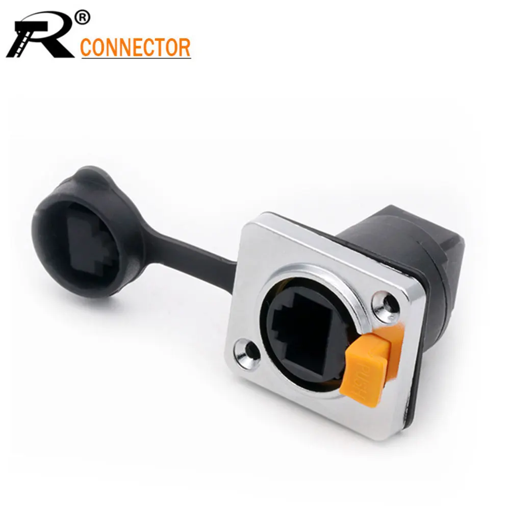 R Conncetor 1pc Right Angle RJ45 plug socket screw type CAT5E ...
