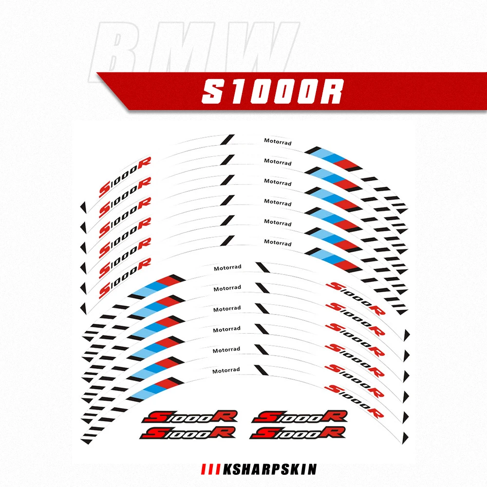 12 Strips Reflective Motorcycle decals Wheels Rim Motorbike Moto ...