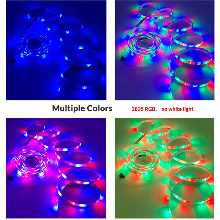 BANDE LED,RGB with 24Key-1M--Bande lumineuse LED RGB, USB, 5V DC 2835 ...