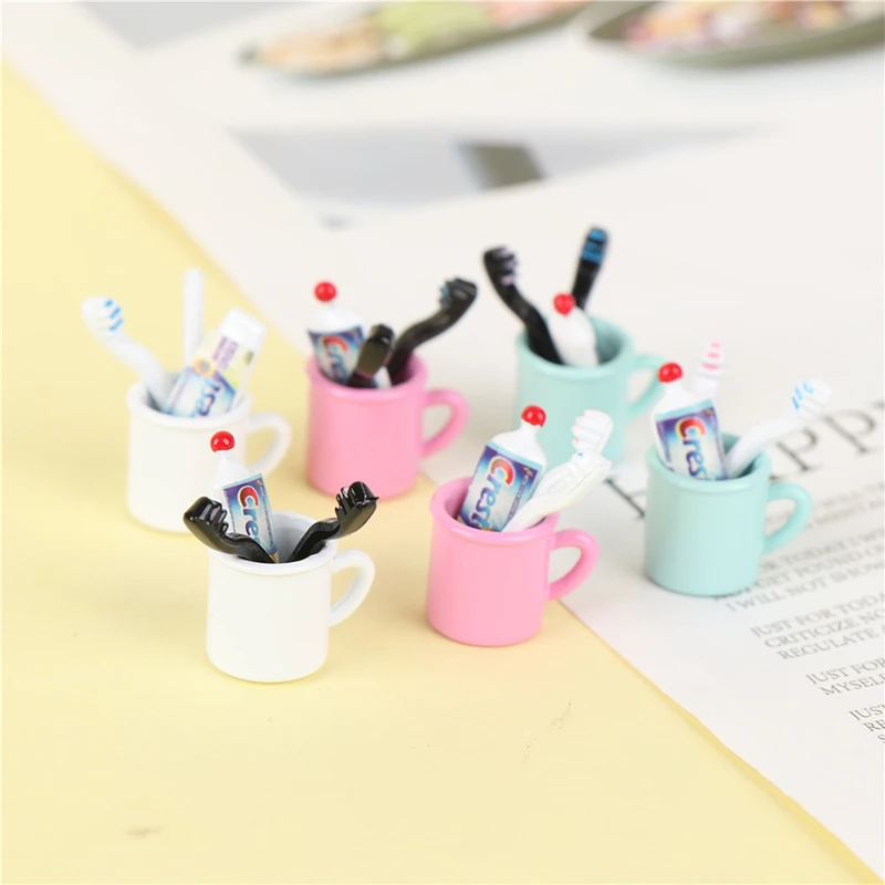 New! 4Pcs/Set 1/12 Doll House Miniature Mini Mouthwash Cup And ...