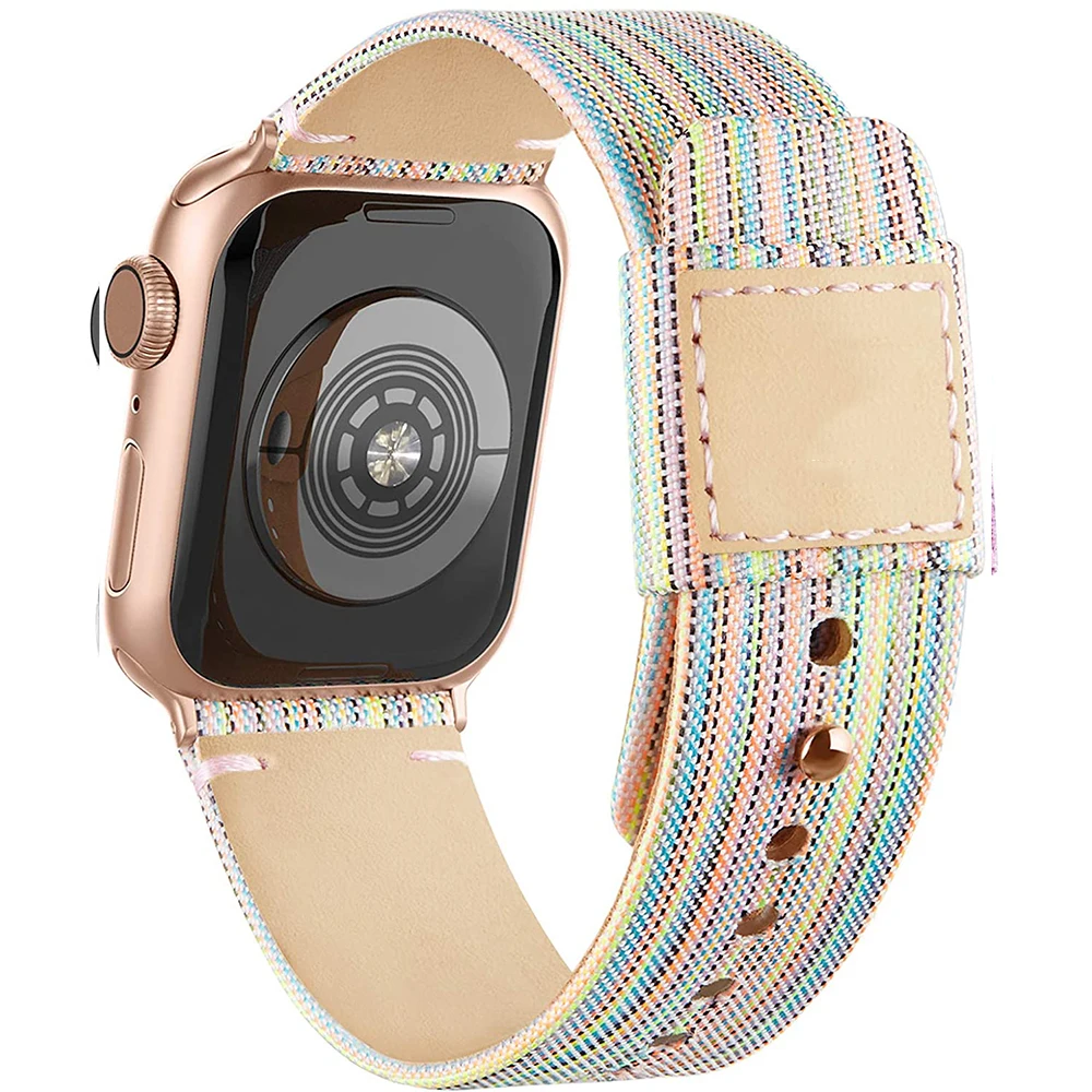 Fabric-Cloth-Bands-for-Apple-Watch-7-41mm-45mm-Canvas-Strap-with-Soft ...