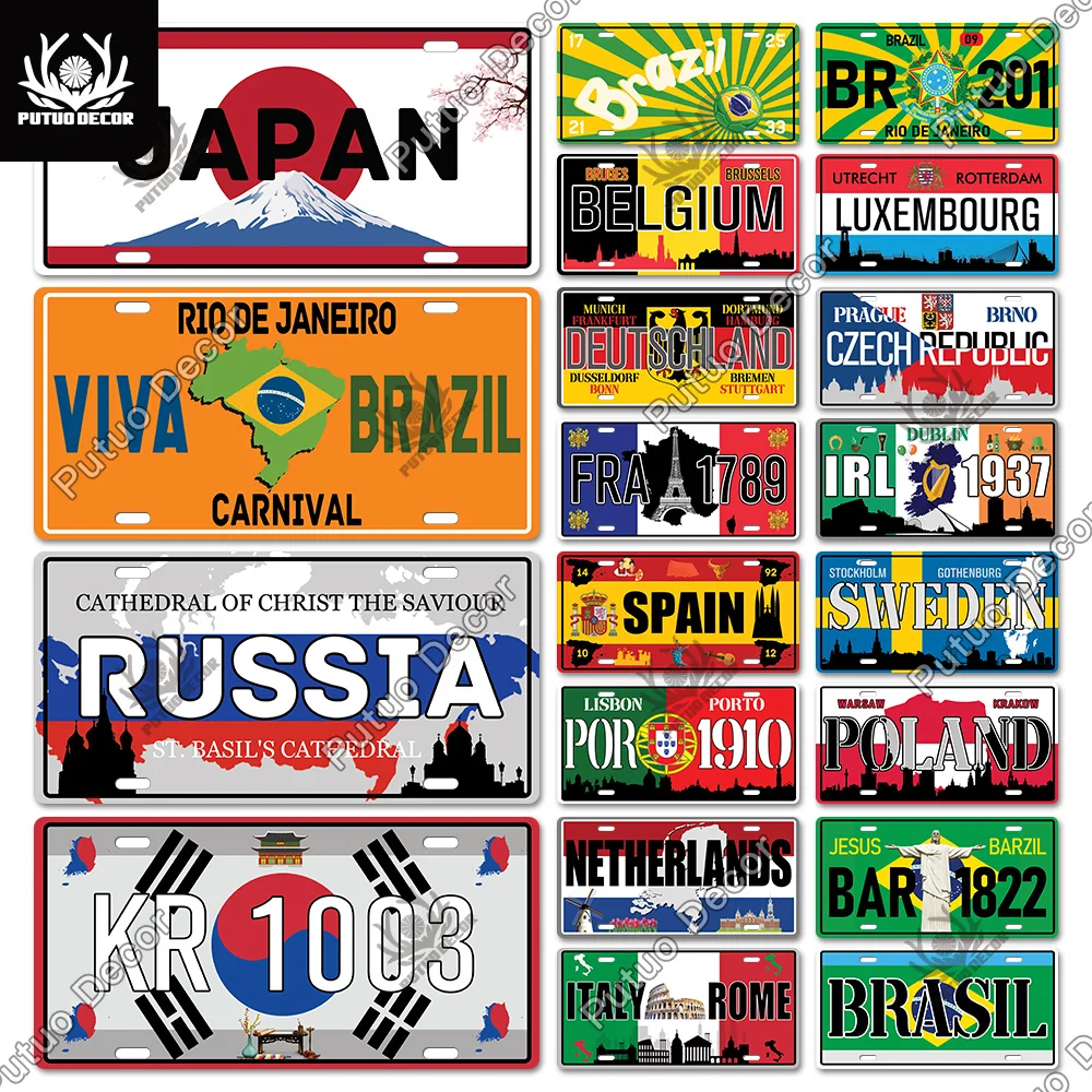 Putuo Decor Country Metal Sign Licenses Plate Plaque Metal Vintage ...