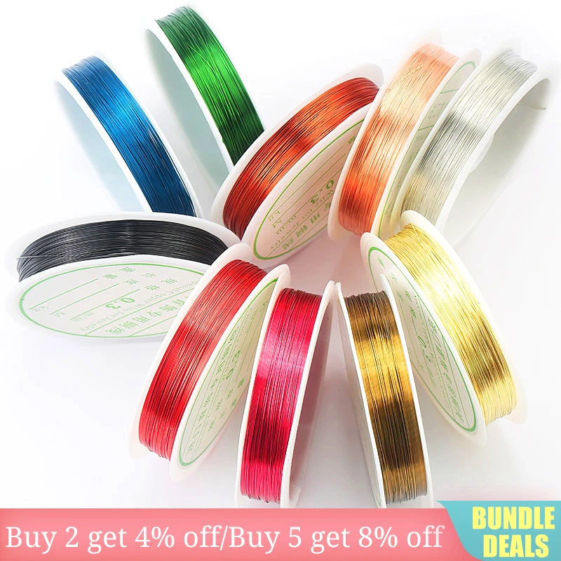 0.3mm/0.4mm Multicolor copper wire Beading Wire Beading thread Jewelry ...