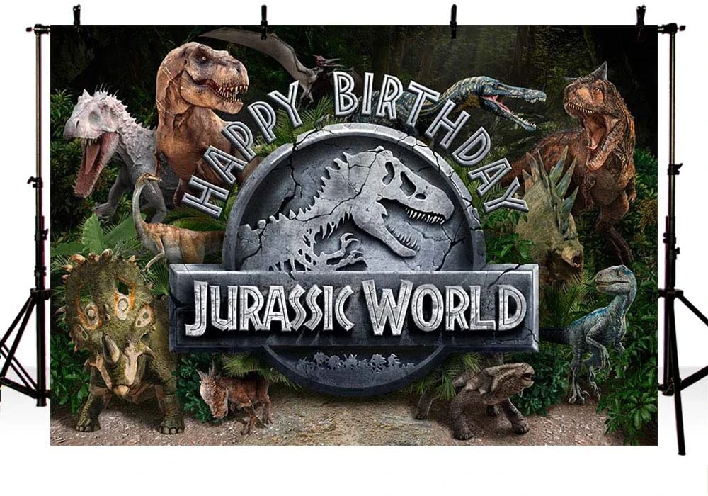 Jurassic Dinosaur Theme Birthday Photography Studio Backdrop Background ...