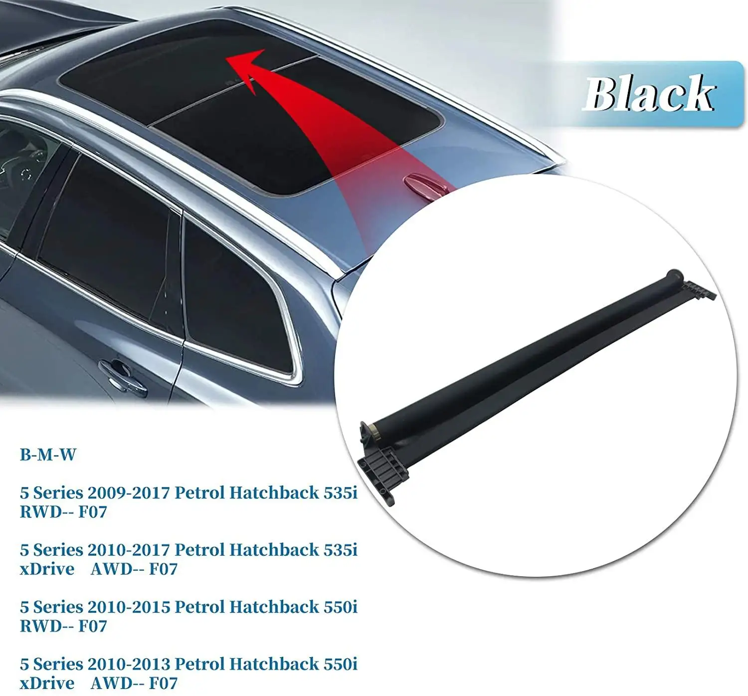 AP03 Black Sun Shade Sunroof Curtain Cover For BMW 5 Series Gran ...