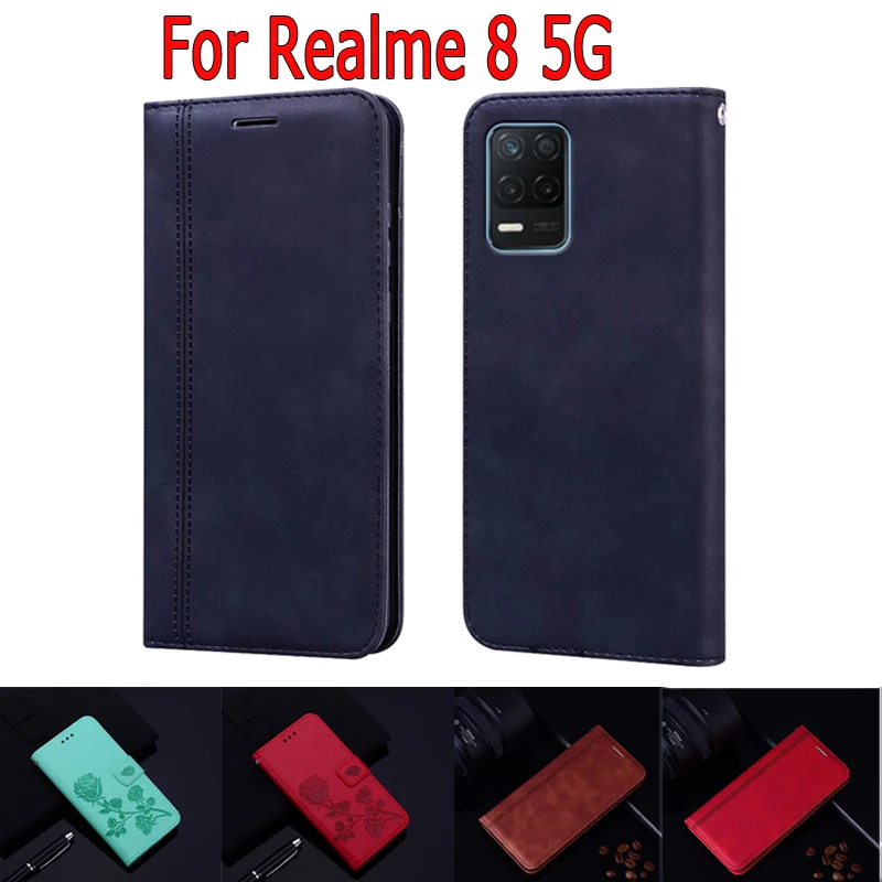 Flip Cover For Realme 8 5g Case Phone Protective Etui Funda On Realme 8 ...