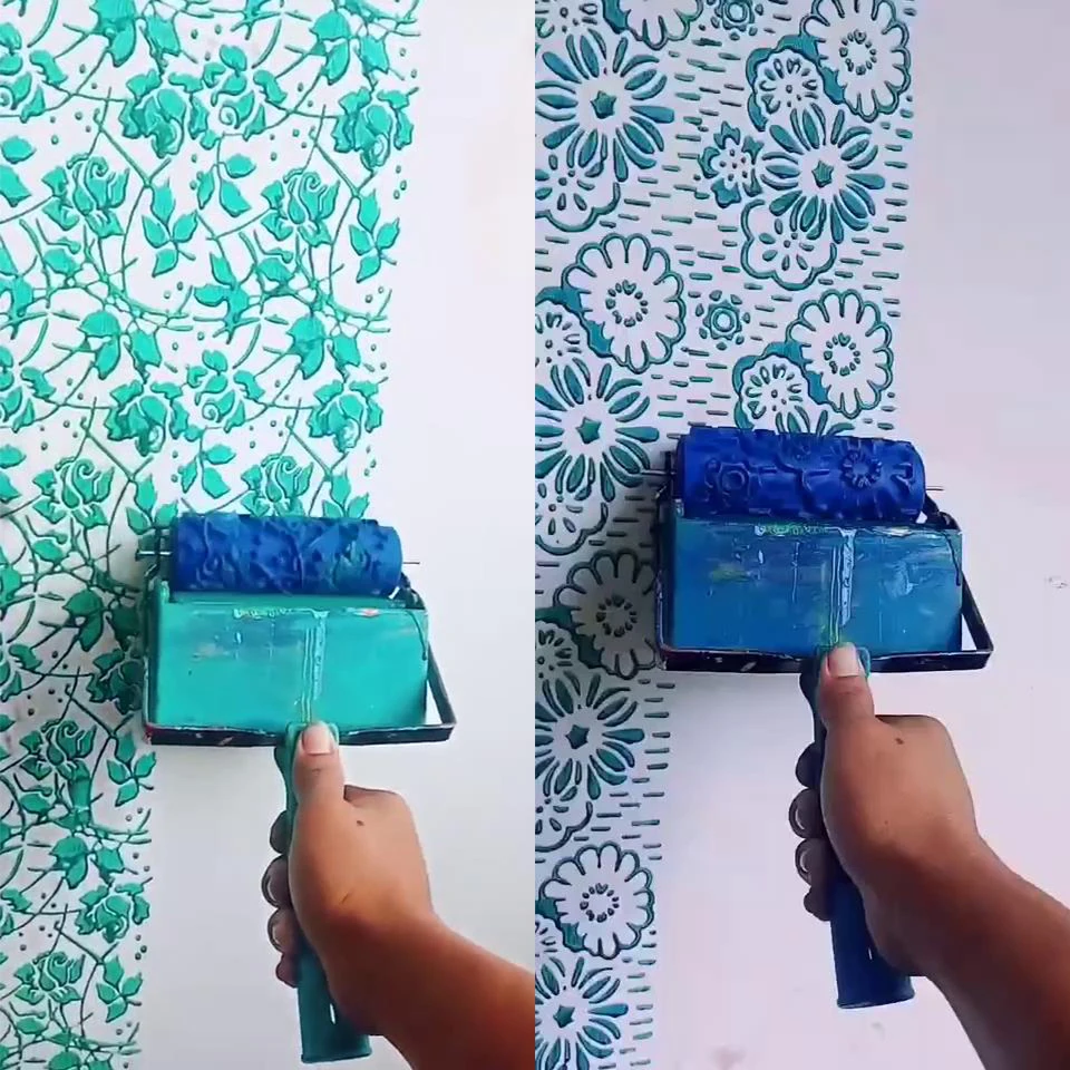 Roller And Patterned Paint Machine Wall Tools 5″ Rubber Roller Brush ...