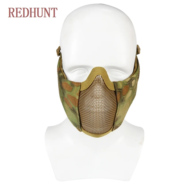 Tactical Airsoft Half Face Mask Military Breathable Paintball ...
