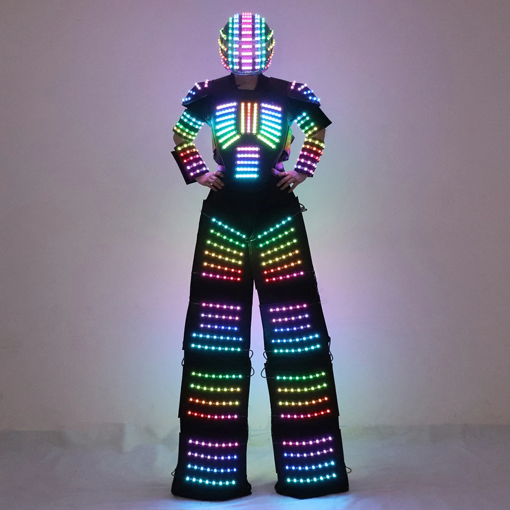 Traje-de-Robot-Pixel-LED-inteligente-a-todo-Color-ropa-de-andador-con ...