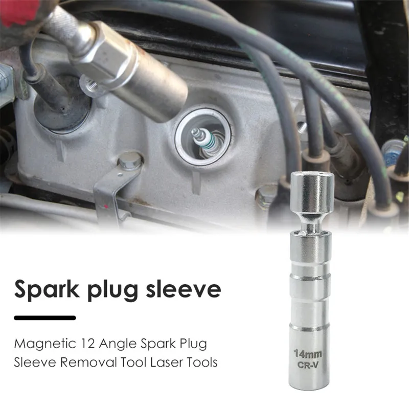 Steel 14mm 16mm Magnetic 12 Angle Car Spark Plug Sleeve Removal Tool ...