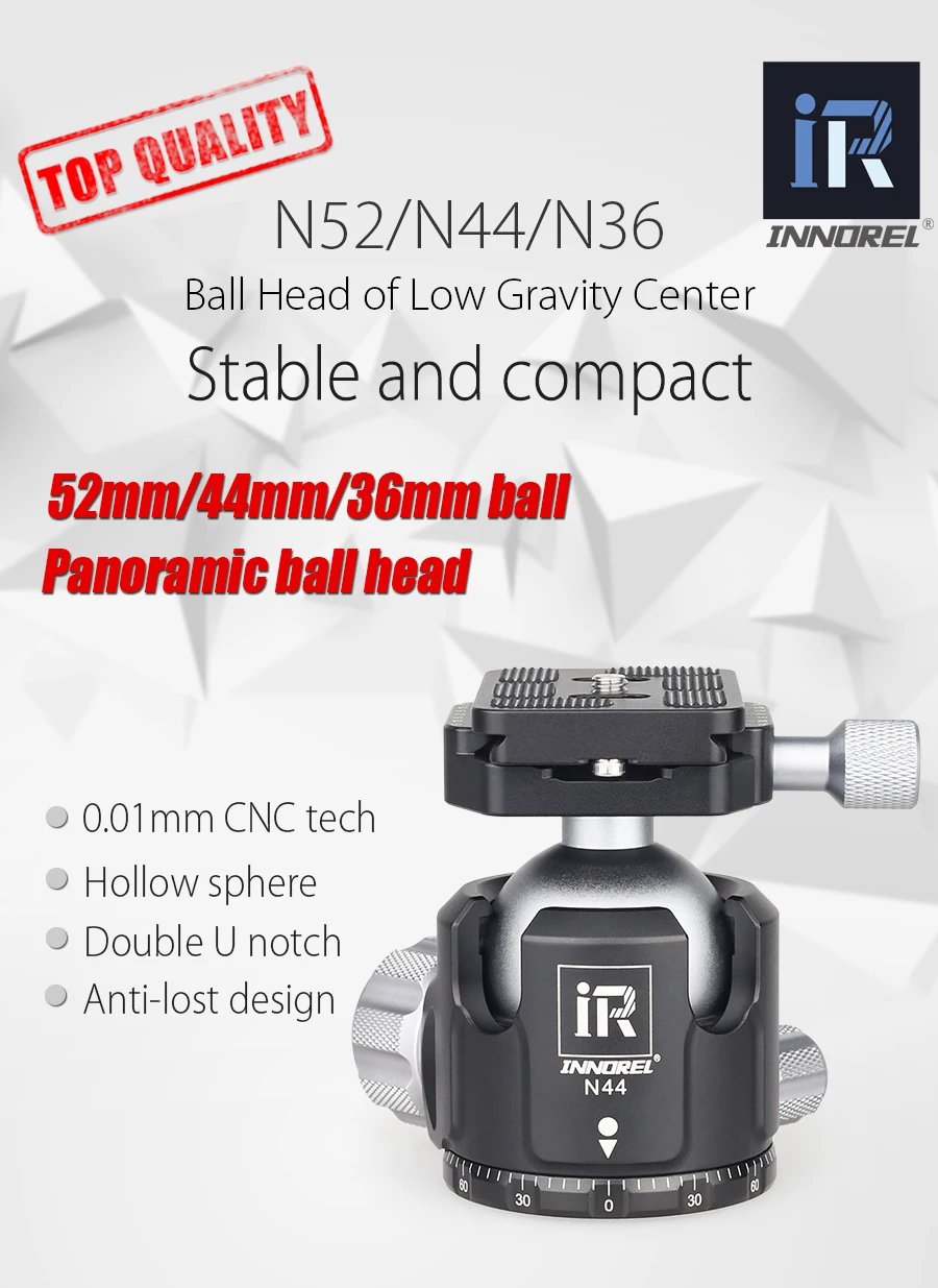 N52/N44/N36 штатив шаровая Головка с низкой гравитацией Центр двойной u ...