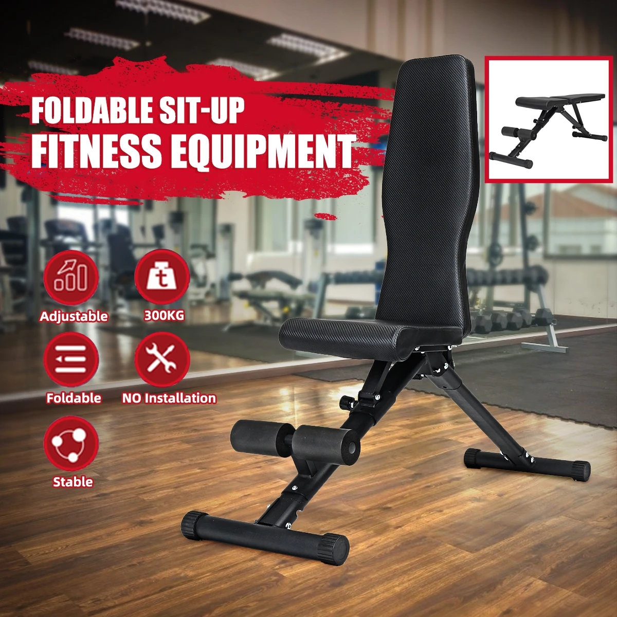 Foldable Sit Up Benches Adjustable Waist Abdominal Muscle Trainer ...