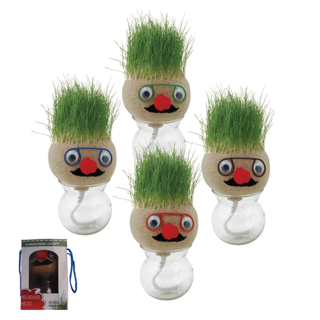 Grass Heads Using Plastic Cups