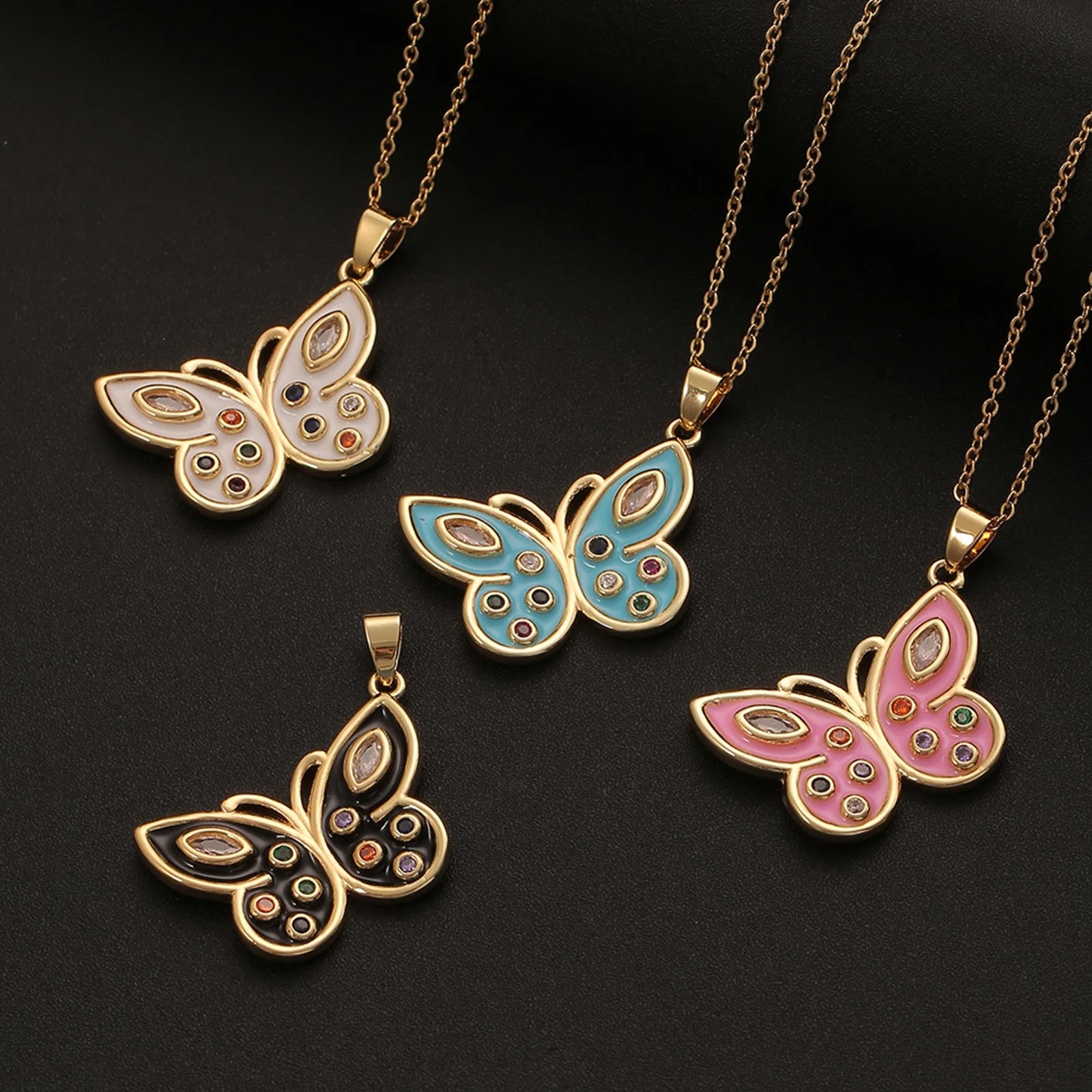 insect charm butterfly light gold enamelled purple Craft Supplies ...