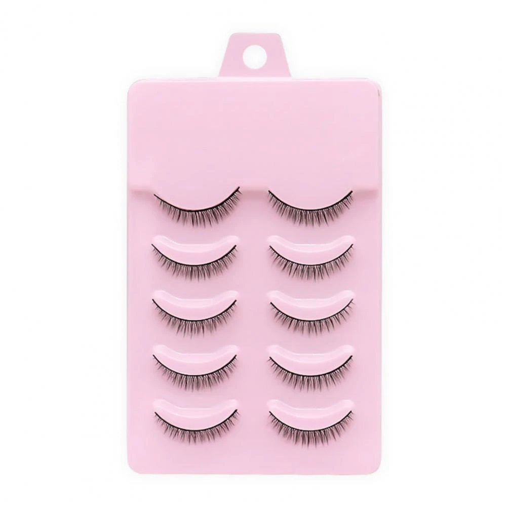 5pairs False Eyelashes Nice-looking Cross Short Natural Fake Eyes ...