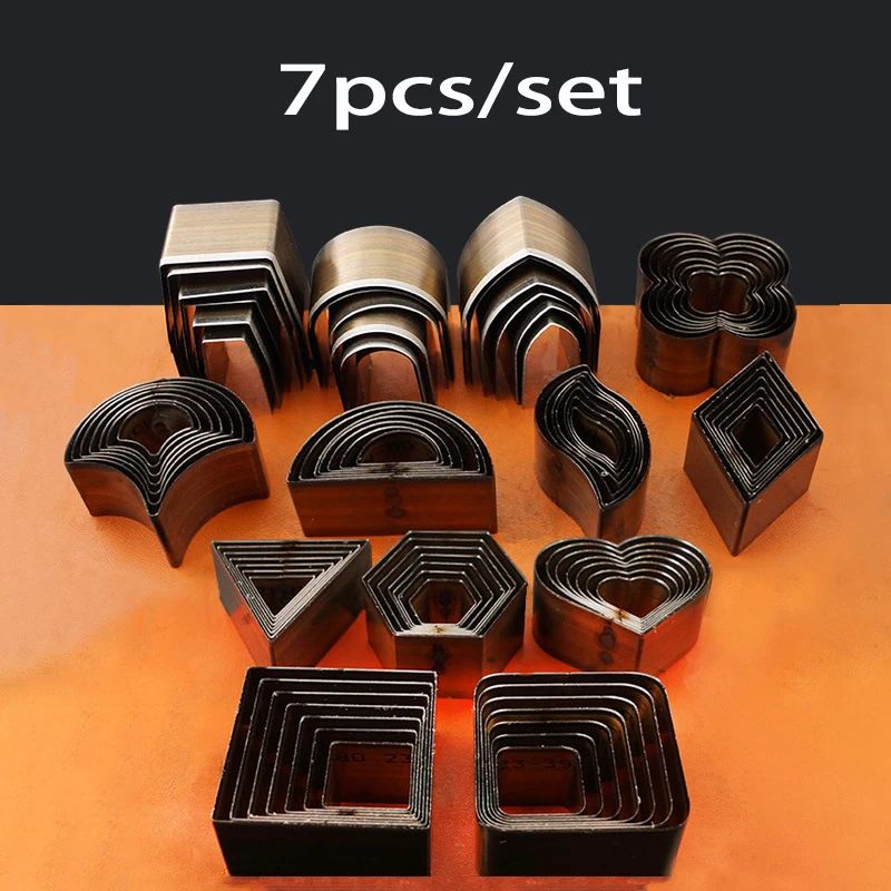 7pcs circle shaped cutter DIY leather Earring jewelry craft round bell ...