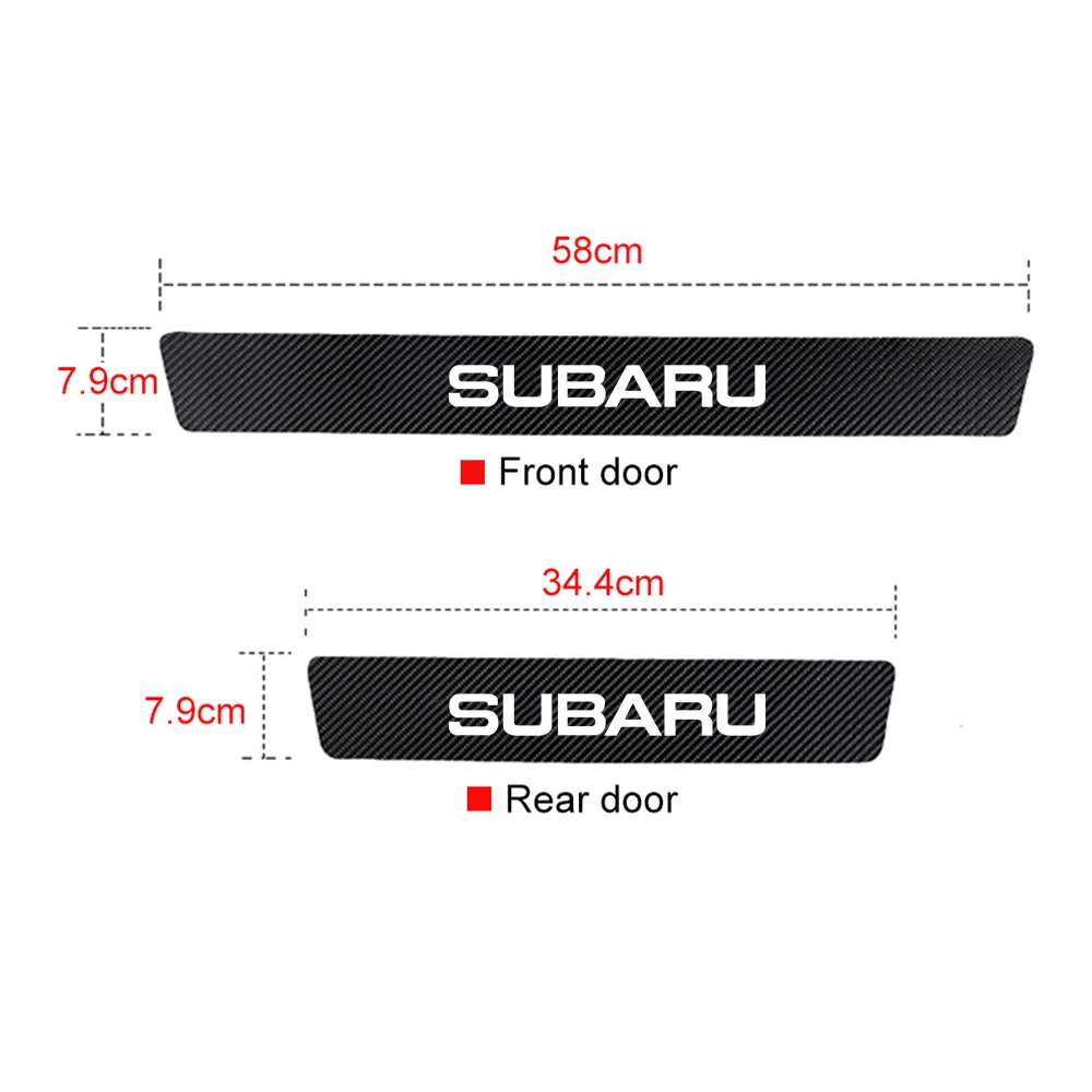 PU Leather Car Door Sill Sticker For Subaru Forester SG5 Impreza Legacy ...