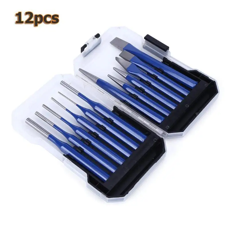 High quality 12PCS/Set 3-8mm Vanadium steel Wood Carving Tool Punch Pin ...